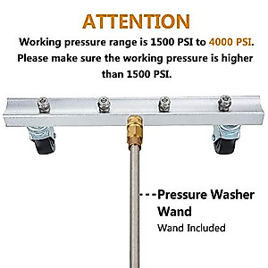 Twinkle Star 13" Pressure Washer Undercarriage Cleaner, Under Car Water Broom with Straight Extension Wand and 45 Degree Curved Wand, 4000 PSI