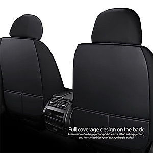 ROBECCHI Car Seat Covers Fit for Jeep Wagoneer 2022 8 Seat Car Seat Cover,No-Slip Waterproof Breathable Faux Leather Automotive Seat Covers,Full Set，Blue White