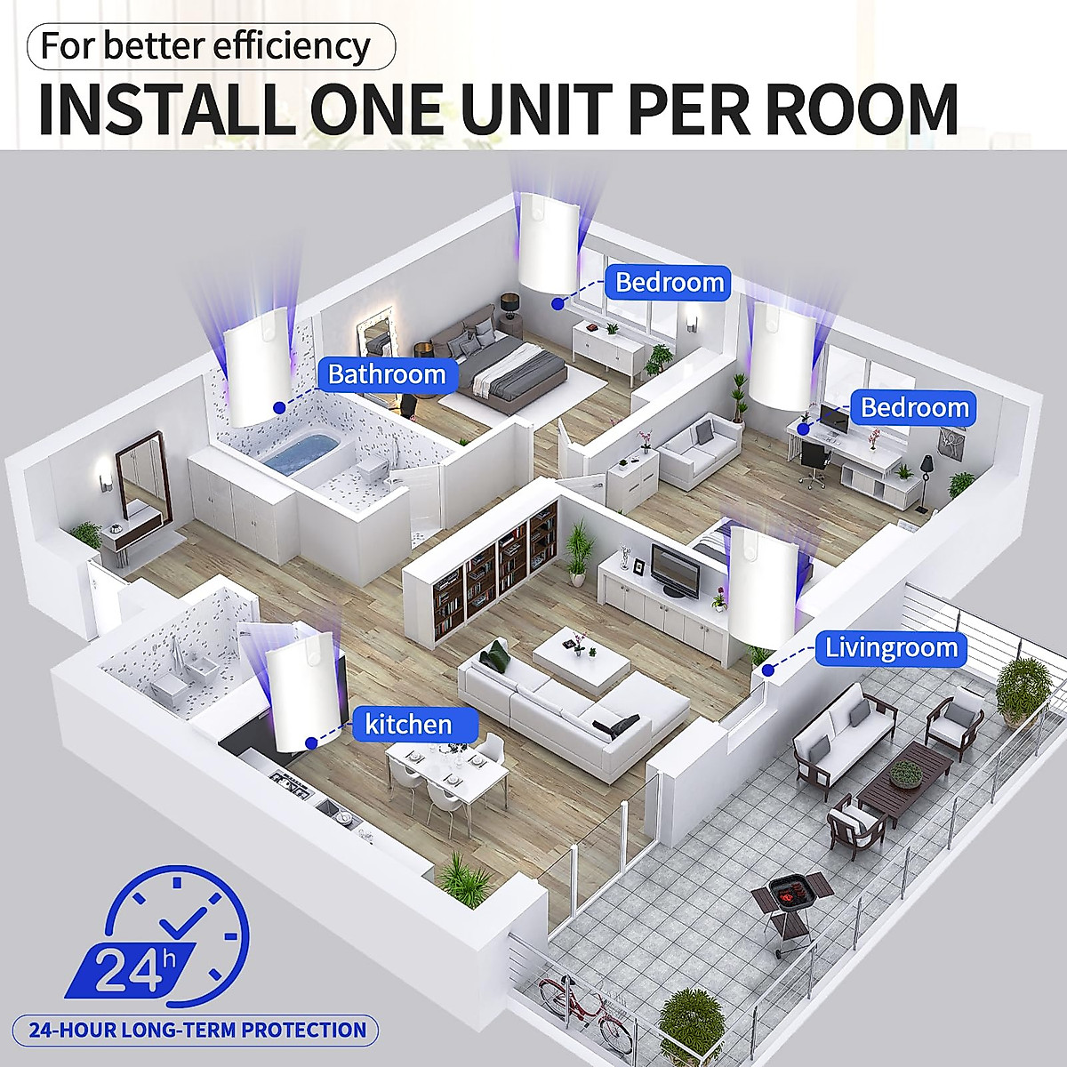 Flying Insect Trap, Indoor Plug-in Fly Trap for Home, Mosquito Killer Indoor Gnat Moth Catcher with Night UV Light, Mosquito Attractant Fly Bug Zapper for Home, Office (2 x Devices & 8 x Refills)