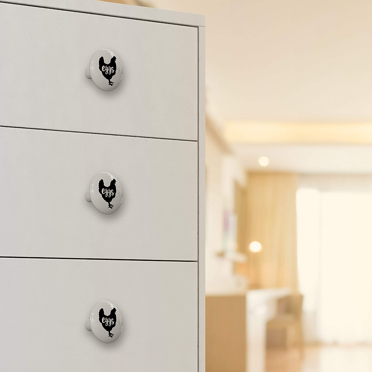 Gotham Decor Chicken Eggs Silhouette Farmhouse Drawer/Cabinet Knob