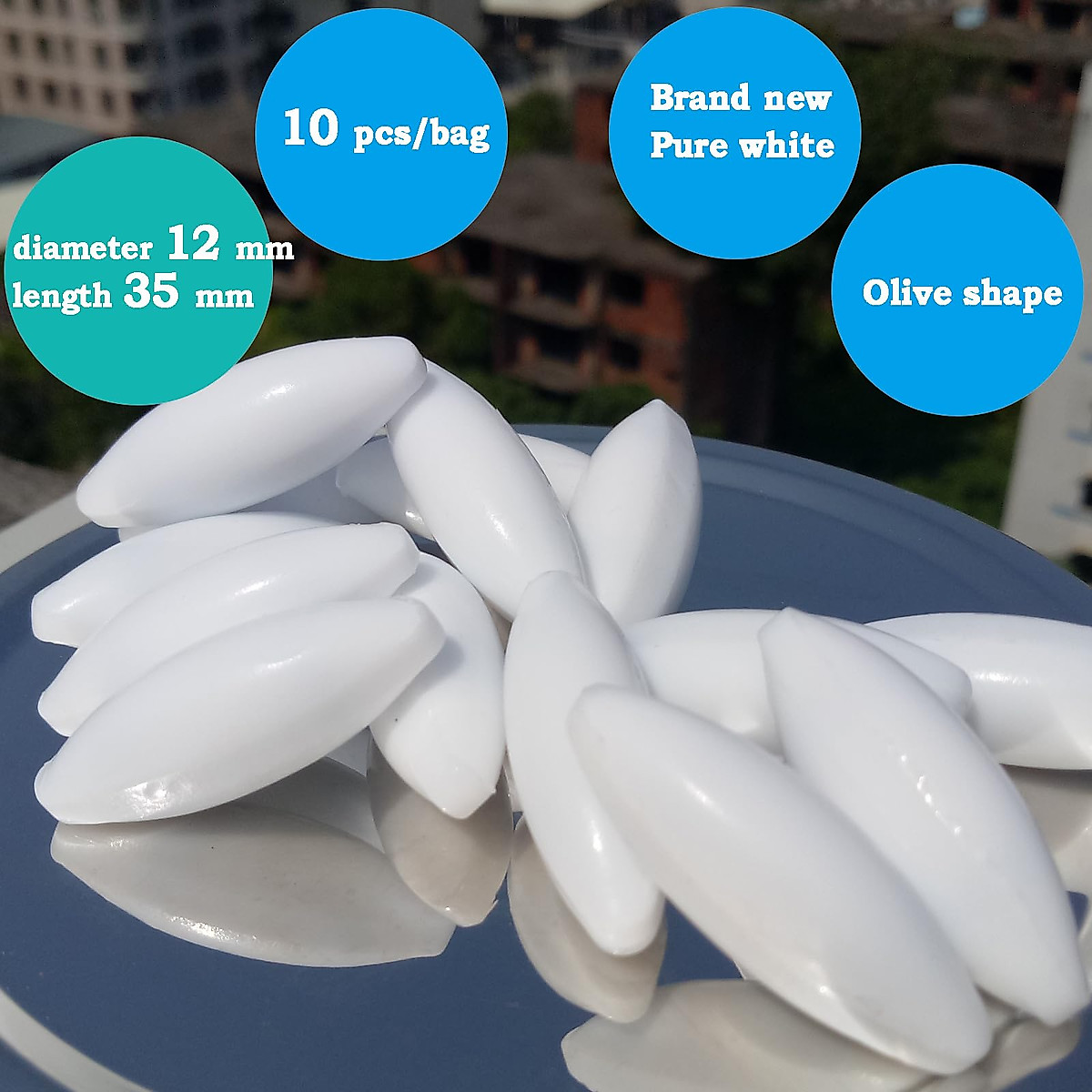 Magnetic Stirrer Stir Bar PTFE Magnetic Mixer Stir Bars (12X35mm, Olive Shape, 10pcs)