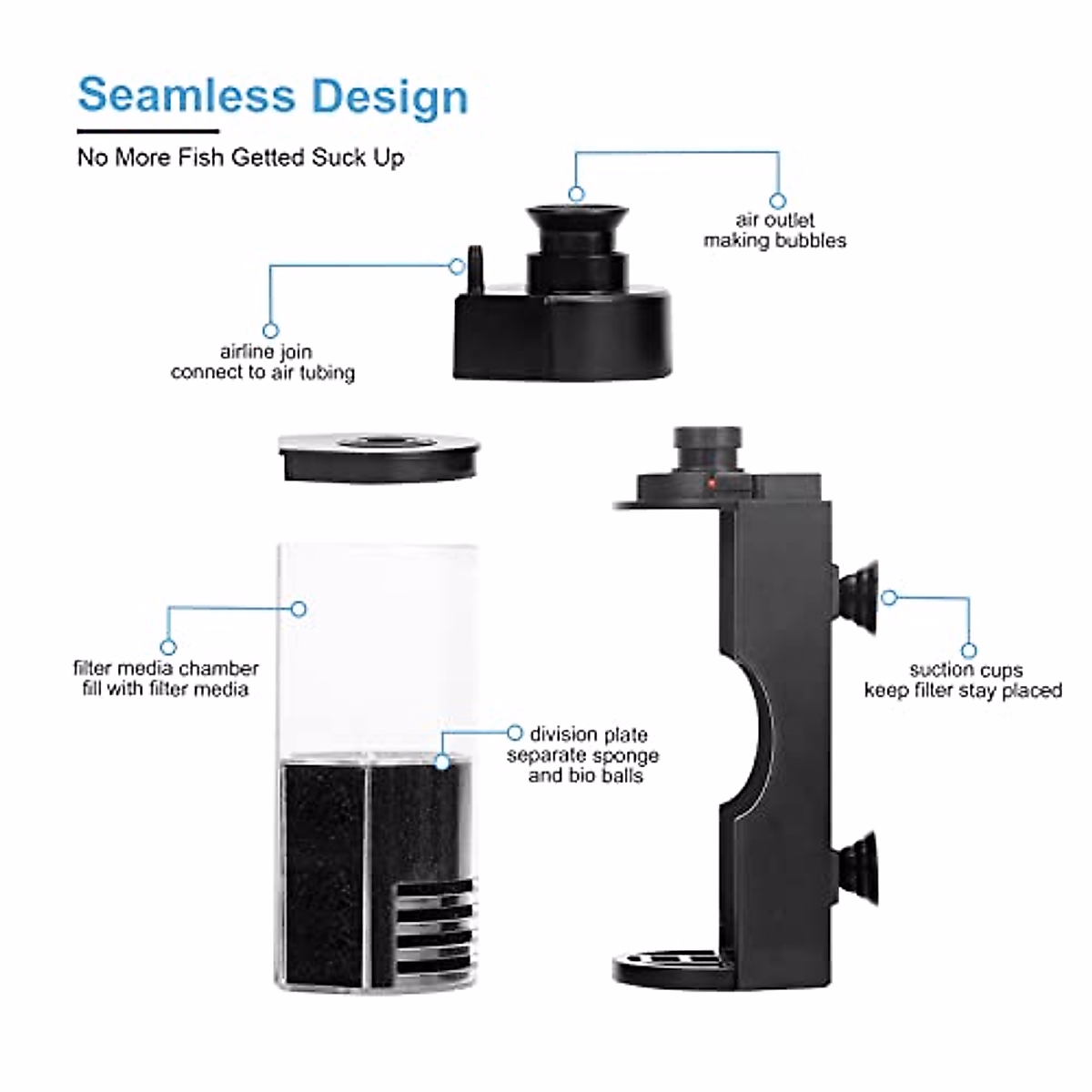 hygger Small Aquarium Bio Sponge Filter Mini Fish Tank Filter for Breeding Fry Betta Shrimp Tank 0.5-5 Gallon (Small)