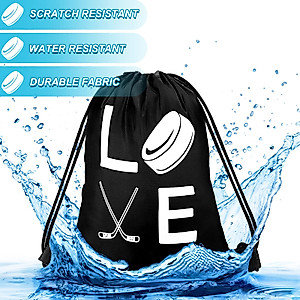 Sinmoe 20 Pcs Hockey Drawstring Bag Hockey Gift Bags Field Hockey Bag for Hockey Party Favors(Black and White, Classic)