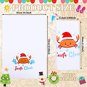 Frienda Christmas Beach Hand Towels Kitchen Santa Claws Crab Dish Towels Beach Theme Baby It's Warm Outside Dish Towels for Coastal Theme Holiday Christmas Bathroom Decor Gift Present