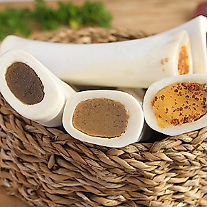 Pawstruck Filled Dog Bones Pet Food (Flavors: Beef, Cheese and Bacon, Peanut Butter,etc) Made in USA Stuffed Bulk 3 to 6" Femur Dog Dental Treat & Chew, (Variety Pack, Large (5-6")), 2.46 Pounds