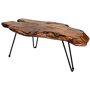 Badang carving natural teak coffee table with clear lacquer finish