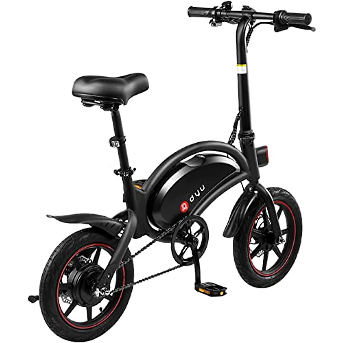DYU Electric Bike for Adults Teens, D3F 14" Folding Electric Bicycle,Commuter City E-Bike with 250W Motor and 36V 10AH Lithium-Ion Battery,37-40miles Travel Range