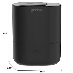 Top Fill Humidifier with Essential Oil Diffuser 4L for Home, Baby, Bedroom, Large Room & Indoor Plants, Cool Mist Ultrasonic Quiet Air Humidifiers, Automatic Humidity Control, Night Light (Black)