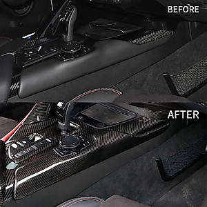 JSWAN Real Carbon Fiber Center Consoles Gear Shift Frame Side Cover Fit for Toyota Supra GR A90 MK5 Gear Shift Panel Trim Sticker Central Control Dashboard Cover