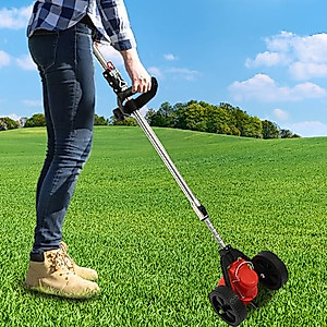 Cordless Grass Trimmer Edger String Trimmers Weed Eater Battery Powered Weed Wacker Mini Mower with 1 Battery Charger Included for Lawn Care Yard Work (ABS, Alloy, Stainless Steel, Red)