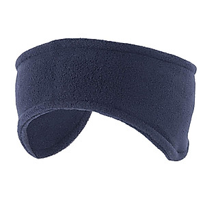 'Mato & Hash Unisex 95/5 Poly/Spandex Polar Fleece Headband with Earwarmers - Navy