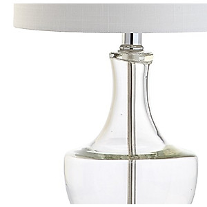 JONATHAN Y JYL1029A Colette 20" Mini Glass LED Table Lamp, Transitional, Glam, Global, Modern, Elegant, Office, Living Room, Family Room, Dining Room, Bedroom, Hallway, Foyer, Clear