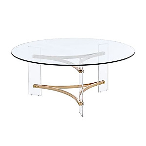 Acme Furniture Sosi Coffee Table, Gold Clear