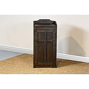 Pemberly Row 16" Farmhouse Wood Trash Box/Bin in Tobacco Leaf