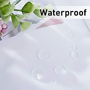 RYB HOME Outdoor Curtain for Patio, Detachable Sticky Tab Top for Easy Hanging & Unsling, Waterproof Outside Porch White Sheer Drape Indoor Outdoor Deck, 1 Curtain Rope, W 54 x L 84 inch Long