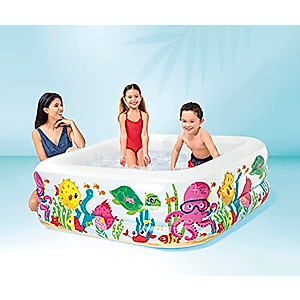 Intex Swim Center Clearview Aquarium Inflatable Pool, 62.5" X 62.5" X 19.5", for Ages 3+