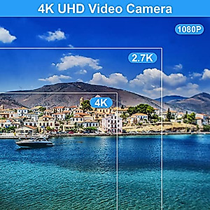 Video Camera 4K Camcorder 56MP Video with Wireless Microphone 16× Digital Zoom Digital Camera YouTube Camera 3’’ Touch Screen with 2.4G Remote Control, 32G SD Card