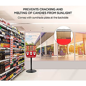 Vending Machines for Business Gumball Machine with Stand Candy Vending Machines Triple Pod Standing Dispenser for Commercial Use to Dispense Gumballs Candies Using Quarter with Removable Canisters