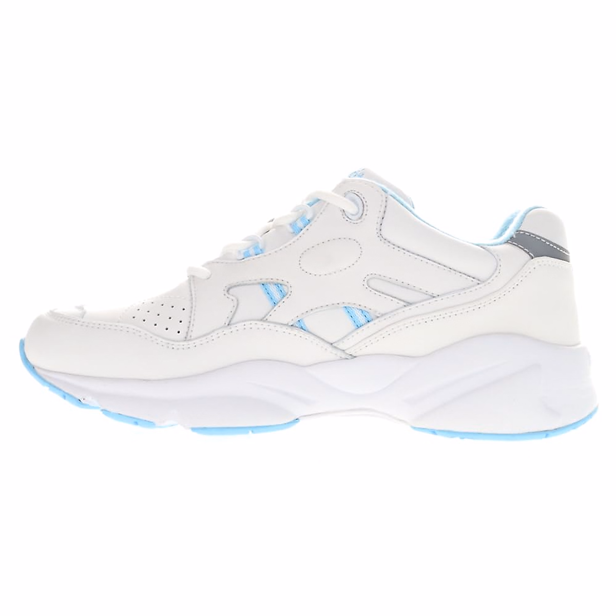 Propet Stability Walker Medicare/HCPCS Code = A5500 Diabetic Shoe White/Light Blue 8 W (D)