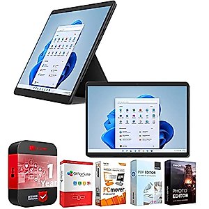 Microsoft 8PQ-00017 Surface Pro 8 13" Touch Intel i5-1135G7 8GB/256GB - Graphite Bundle with Elite Suite 18 Software + 1 YR CPS Enhanced Protection Pack