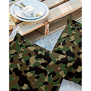Funnywall88 Waterproof Throw Pillow Covers Set of 2 Camo Couch Pillow Cases Outdoor Sofa Cushion Cover Home Decor for Bed Living Room, 18" x 18"