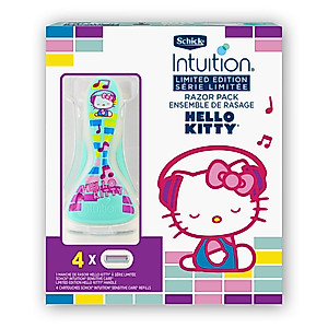 Schick Intuition Limited Edition Hello Kitty Sensitive Skin Razor for Women with 1 Razor and 4 Refills
