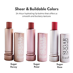 Fresh Sugar Collection Lip Care Set:: Mint Rush Freshening Lip Treatment, Advanced Therapy Treatment Lip Balm, and 3 Sugar Lip Balms in Rose, Honey, and Petal