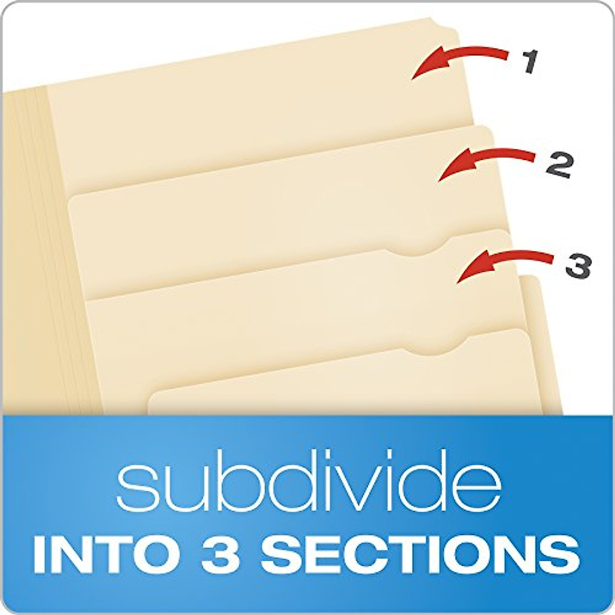 Pendaflex Divide It Up File Folders, Letter Size, Manila, 24/Pack (10770)