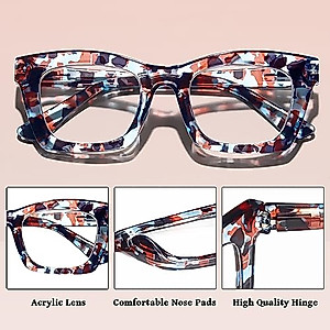 CCVOO 6 Pack Oprah Style Reading Glasses for Women Blue Light Blocking Computer Square Readers with Spring Hinge Men (A2 Mix, 2.0)