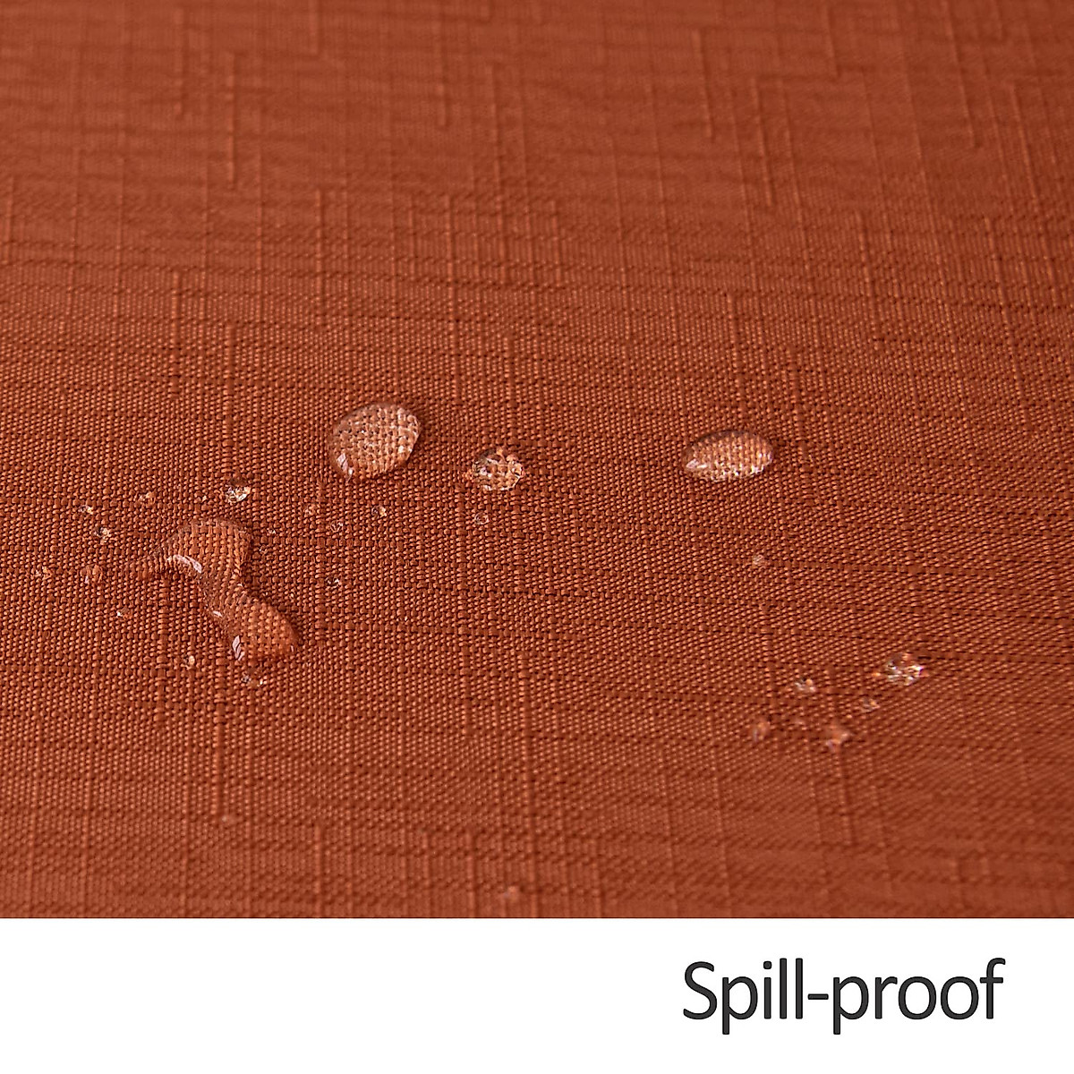 maxmill Slubby Textured Rectangle Tablecloth Water Resistant Wrinkle Free Spill-Proof, Soft Fall Table Cloth for Thanksgiving Parties Harvest Holiday Dinner, Halloween Decoration, 60 x 84 Inch Rust