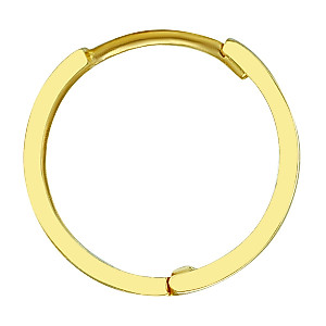 14k REAL Yellow Gold 2.5mm Thickness Hoop Huggie Earrings (13 x 13 mm)