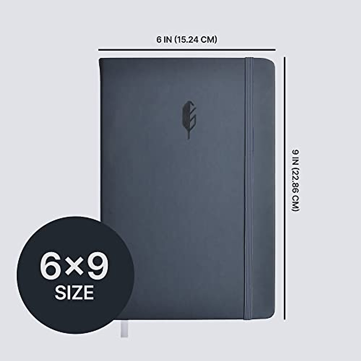 The Scribes | Hardcover Notebook Journal for Writing with Elastic Closure and Bookmark Ribbon | Made with PU Leather | Soft & Sturdy Cover | 100 GSM Recycled Paper | 6’’ x 9’’ Thick Paper Dotted Journal for Men Women Work | 160 Pages | (Blue, Dotted)