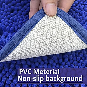 RUN HELIX Bathroom Rugs Sets 3 Piece,Bath Rugs for Bathroom, Bath Mats, Bathroom Sets,Extra Soft and Absorbent Shaggy Rugs, Bath Mat Set for Tub, Shower, and Bathroom,Royal Blue