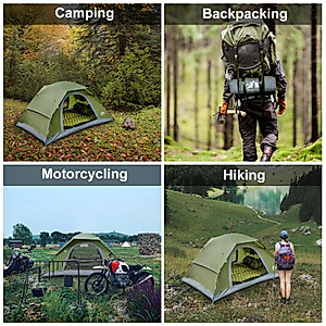 Night Cat Camping Tents 1 2 3 4 Persons with Unique Rainfly Backpacking Tent Easy Clip Setup Double Layers 2 Doors Waterproof Lightweight,Single-Size