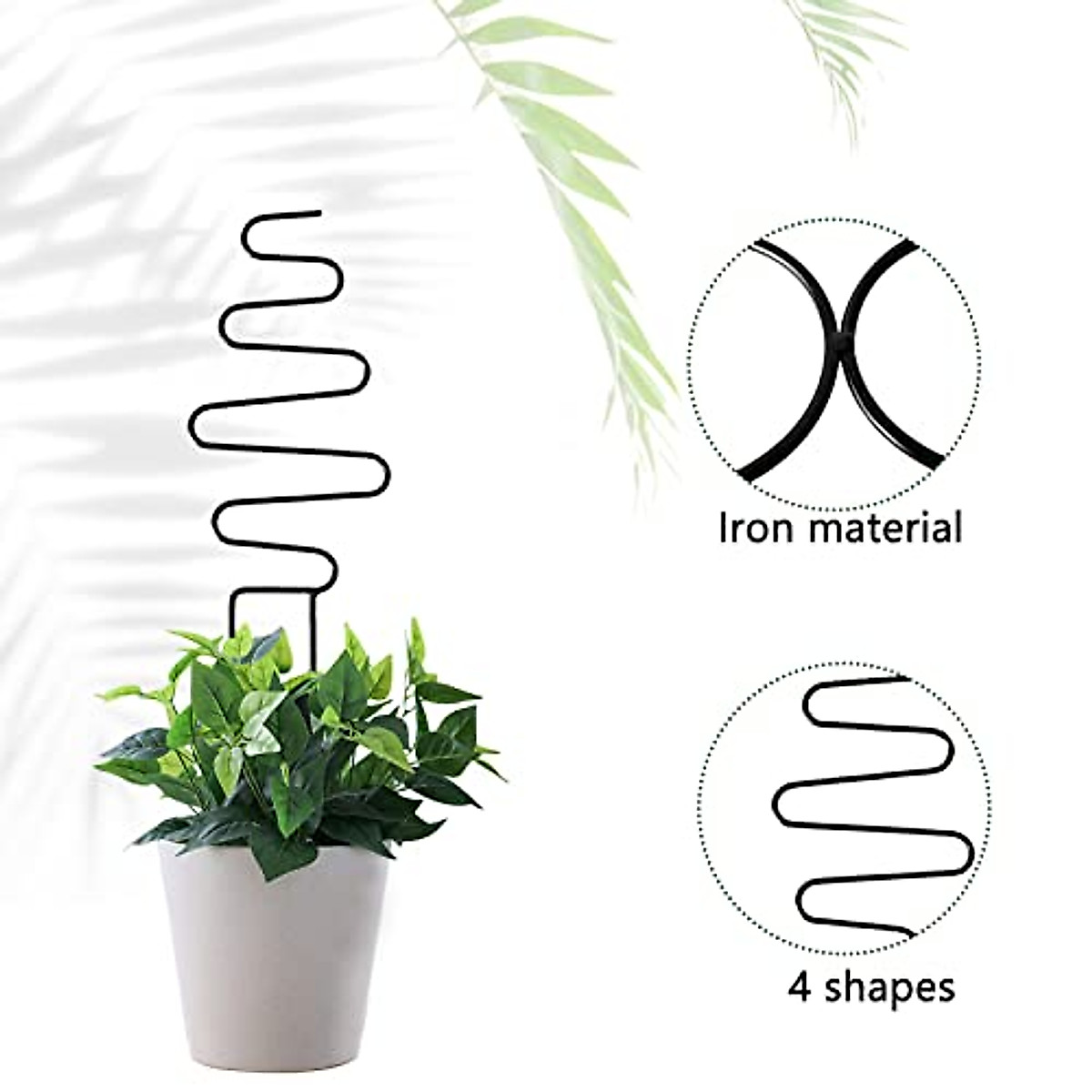 YEXEXINM 4 Pcs Indoor Plant Trellis for Climbing Plants -16inch Garden Metal Trellis for Potted Plants Outdoor Plant Support Stake for Small Planter Flowers Vegetables Rose Vine Pea Ivy