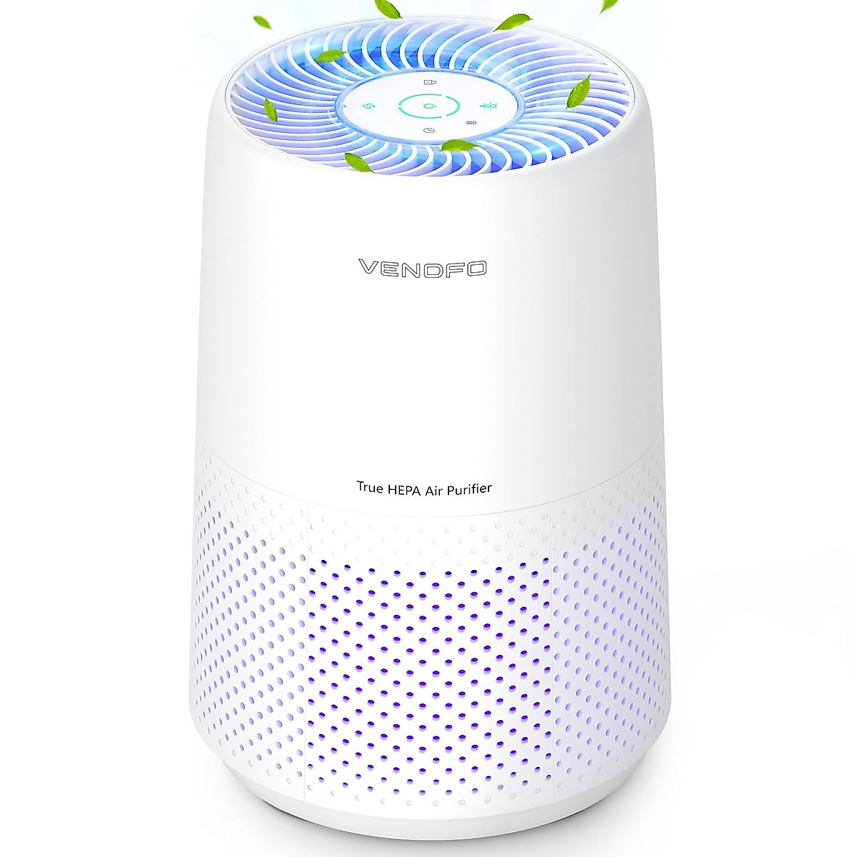 VENDFO Air Purifiers for Bedroom, H13 HEPA Air Purifiers - 24dB Ultra-Quiet Sleep Mode, 360° Outlet Air Cleaner, 99.97% Particle Capture - Perfect for Home, Smoker, Allergies, VF10 (Cream White)