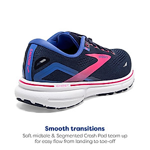 Brooks Women's Ghost 15 GTX Waterproof Neutral Running Shoe - Peacoat/Blue/Pink - 6.5 Medium