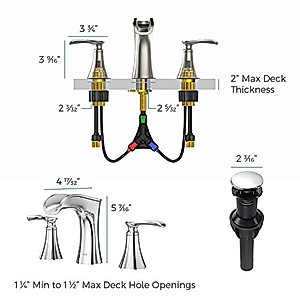 Pfister LF-049-JDCC Jaida Waterfall Widespread Bathroom Sink Faucet, Polished Chrome