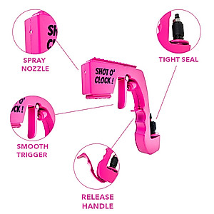 Shot O' Clock! Champagne Gun Shooter, Beer Accessories, Alcohol Gun, Champagne Stoppers, Pistola de Bebida para Botella, Pistola de Cerveza for Any Celebration!