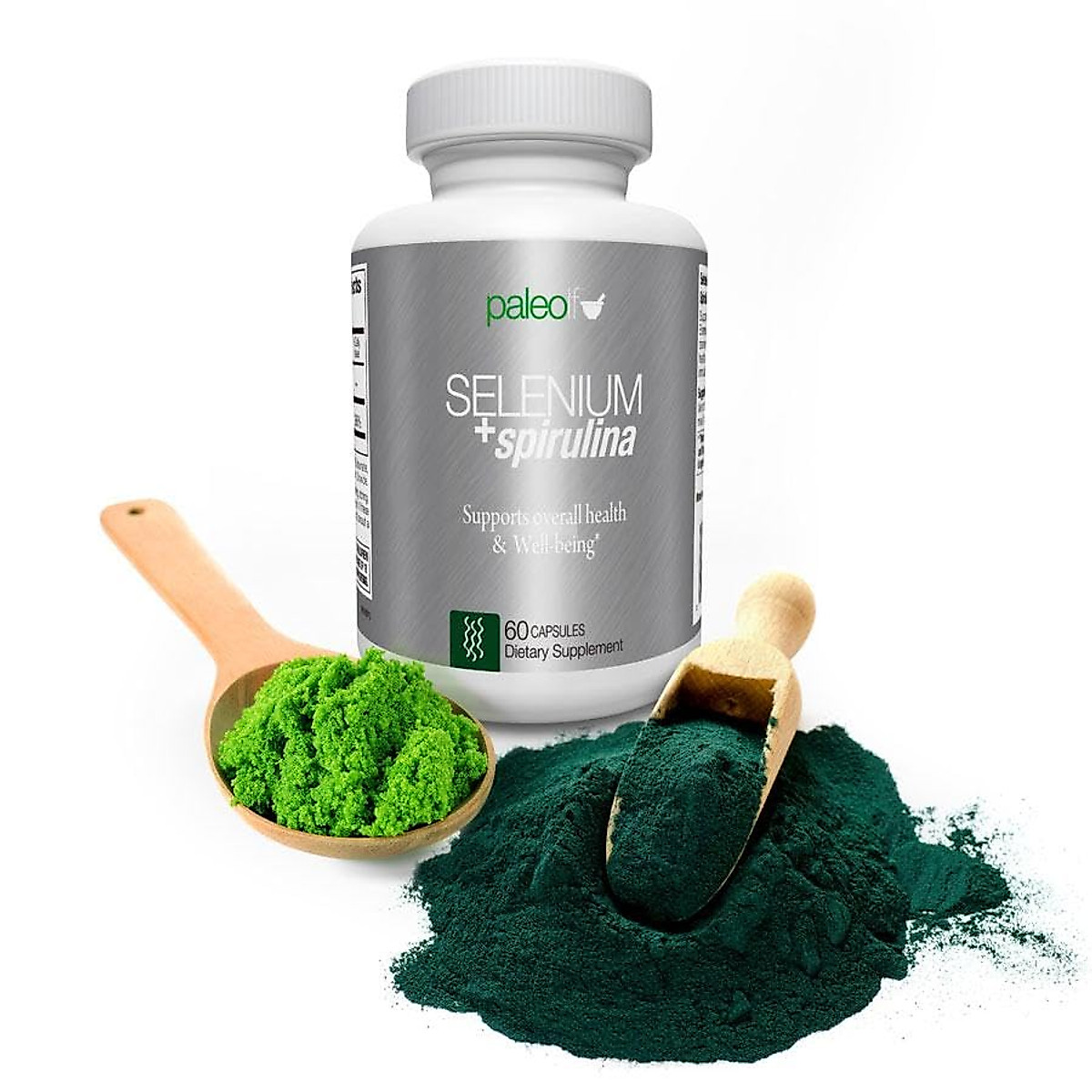 Boost Concentration, Memory and Energy with Premium Selenium + Spirulina - Premium Antioxidant Supplement for Brain Function - 120 Day Supply (120 Capsules) - (2-Pack)
