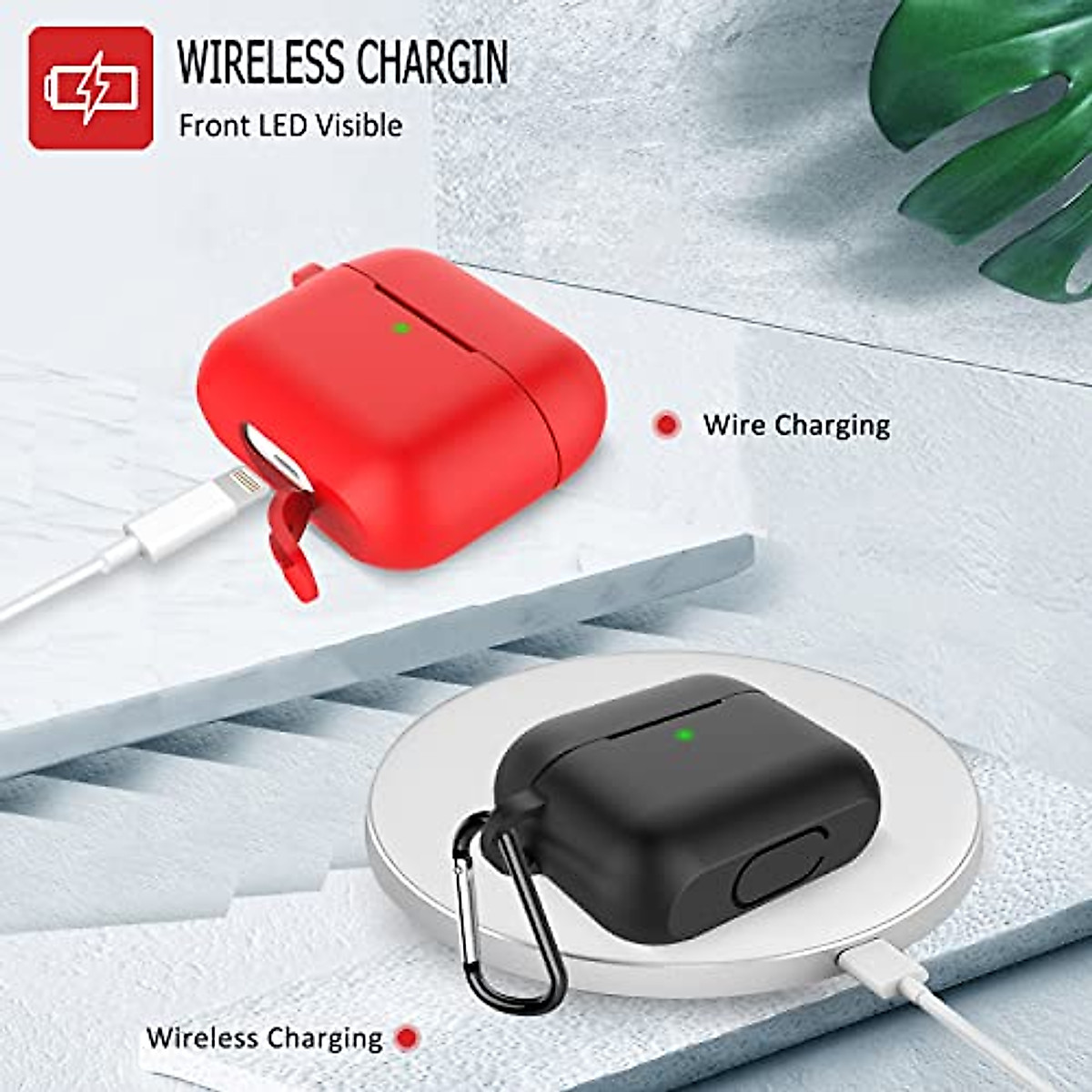 Coffea for AirPods 3 Case, Protective Silicone Case Cover with Keychain for Apple AirPods 3rd Generation 2021, [US Patent Registered] - Black