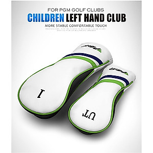 Kids Left Hand Golf Club Wood, 1#5 Golf Drivers for Junior, Wooden Pole Golf Putter with Golf Headcover (Green,#5 Wood- Age 9-12)