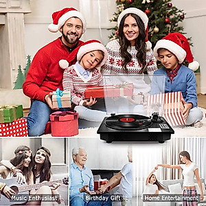 Record Player with Bluetooth Output Input for Vinyl with Speakers,Turntable for Vinyl Records Supporting Vinyl to MP3 Encoding TS USB Folder Counter Weight Speed Adjust