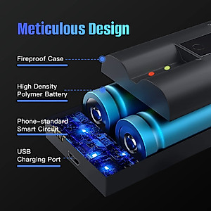 Necesa Rechargeable Battery R Video Doorbell 2/3/4 Replacement Camera Batteries 3.65V 6040mAh Cam Battery Upgraded Batteries Larger Capacity (2pcs)