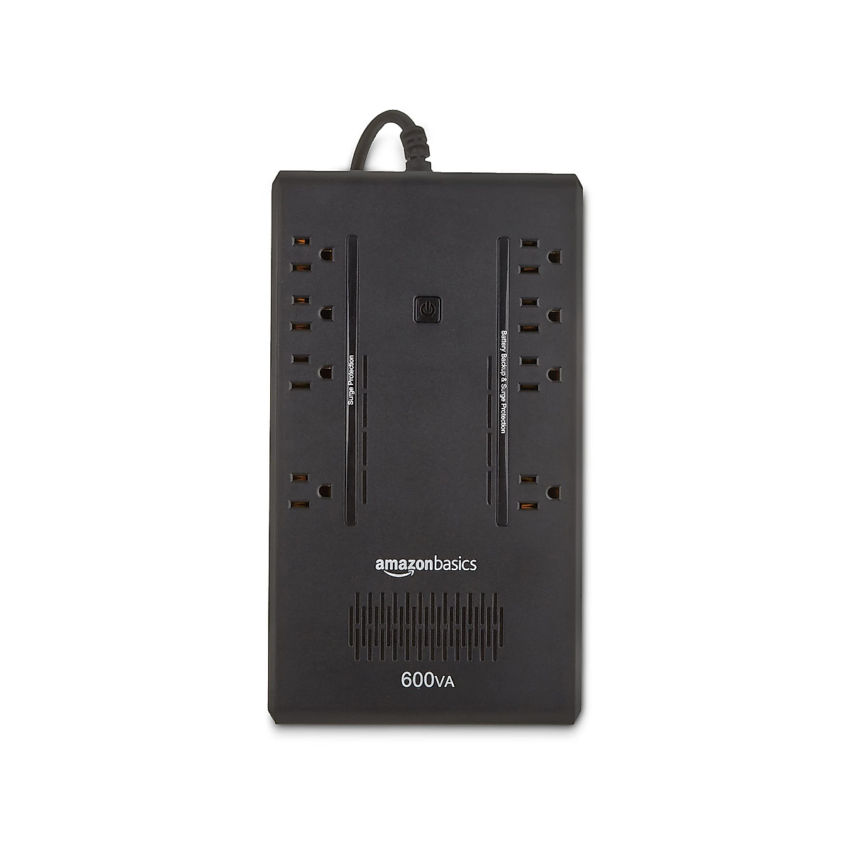 Amazon Basics Standby UPS 600VA 360W Surge Protector Battery Power Backup - 8 Outlets, Black