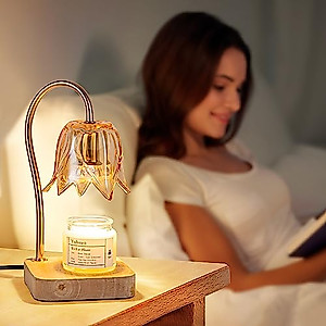 Candle Warmer Lamp with Timer, Dimmable Candle Lamp Warmer with 2 Wax Warmer Bulbs, Candle Warming Lamp for Jar Candles & Wax Melt, Cozy Candle Warmer Light for Home Decor, Birthday Gifts for Women.