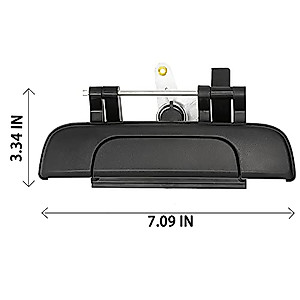 Tailgate Door Handle, Exterior Rear Textured, Compatible with 1995 1996 1997 1998 1999 2000 2001 2002 2003 2004 Toyota Tacoma Pickup Replace# 6909035010 TO1915102 Tail gate Outside Liftgate Lock Latch