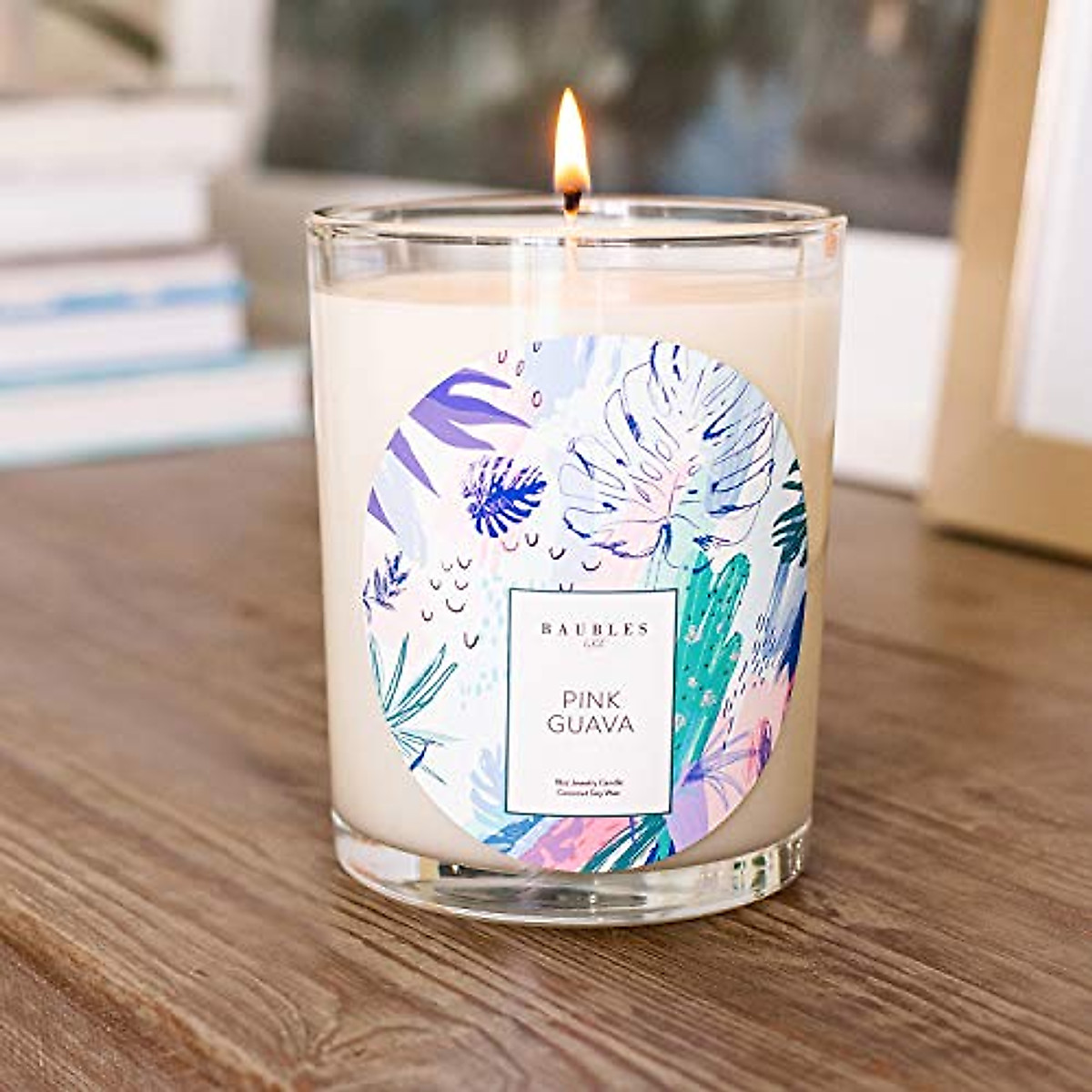 Kate Bissett Baubles Pink Guava Scented Premium Candle and Jewelry with Surprise Pendant Inside | 18 oz Large Candle | Made in USA | Parrafin Free