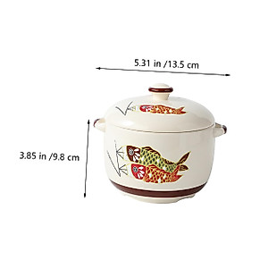 1pc Ceramic Small Crock Soup Cup Ceramic Kitchenware Ceramic Stew Pot Ceramic Stew Cup Dessert Cup with Lid Ceramic Soup Bowl Ceramic Bowl Steaming Bowl Kitchen Tableware