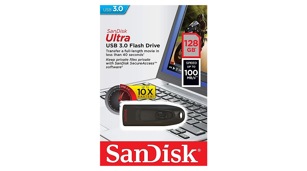 SanDisk Ultra USB 3.0 Flash Drive 128GB 3 Pack Bundle with (3 ...
